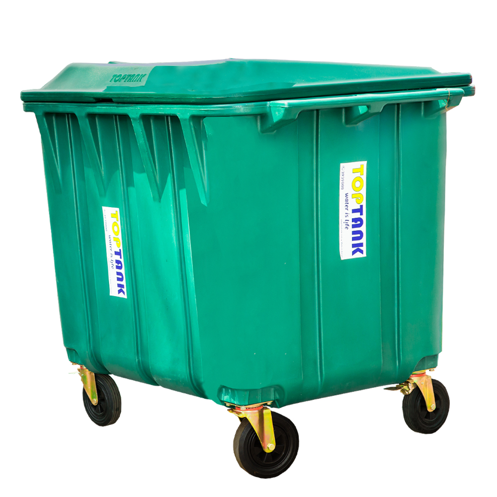 1,100litre Garbage Bin with Wheels - TopTank