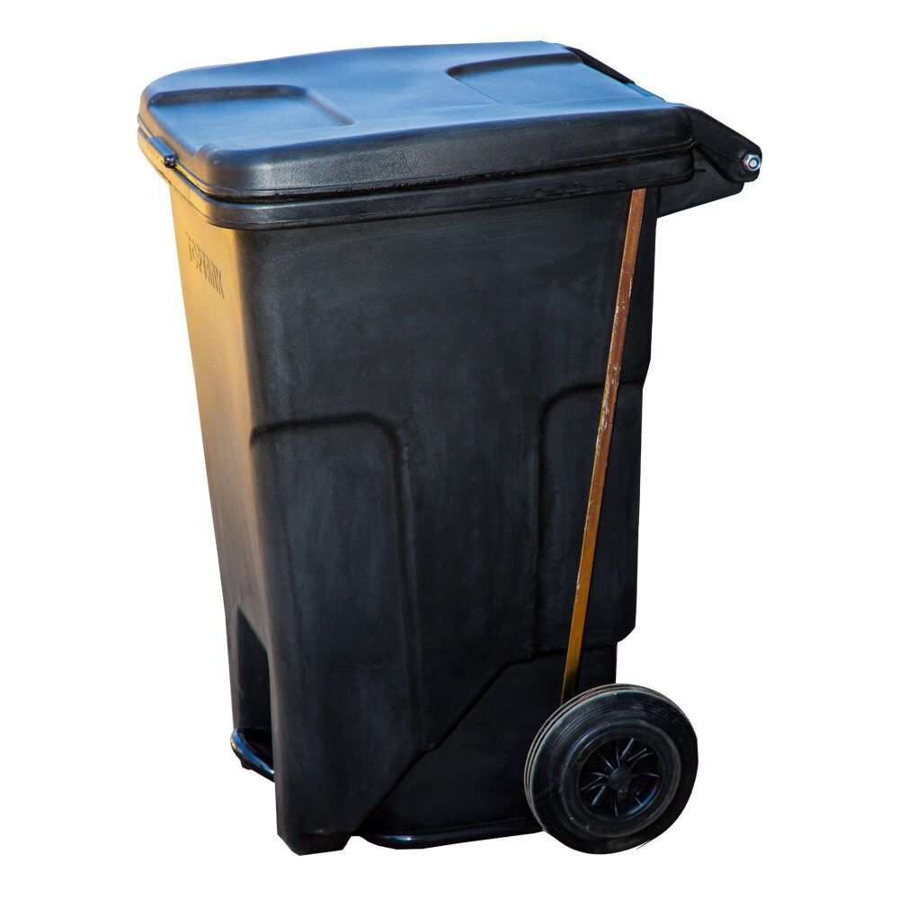 90litre Garbage Bin With Wheels, Handle & Foot Pedal - TopTank