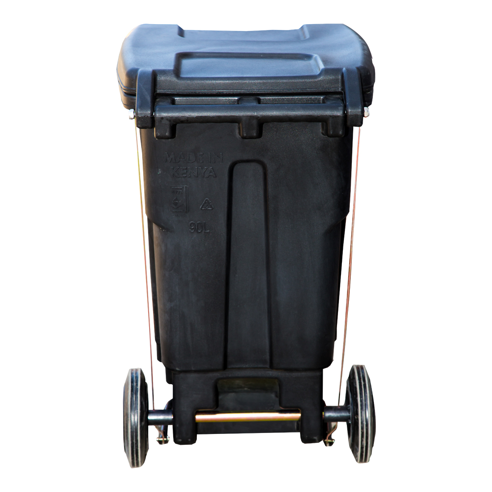 90litre Garbage Bin With Wheels, Handle & Foot Pedal - TopTank